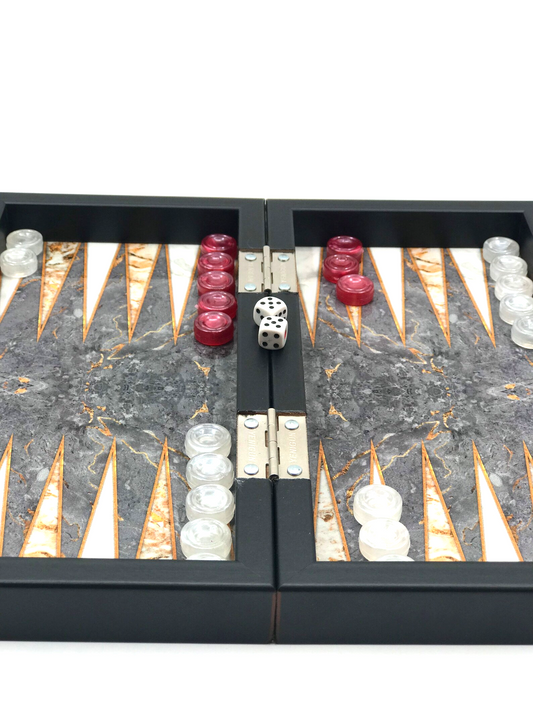 Backgammon and Chess Set, Personalize Backgammon Set with Wooden Chess